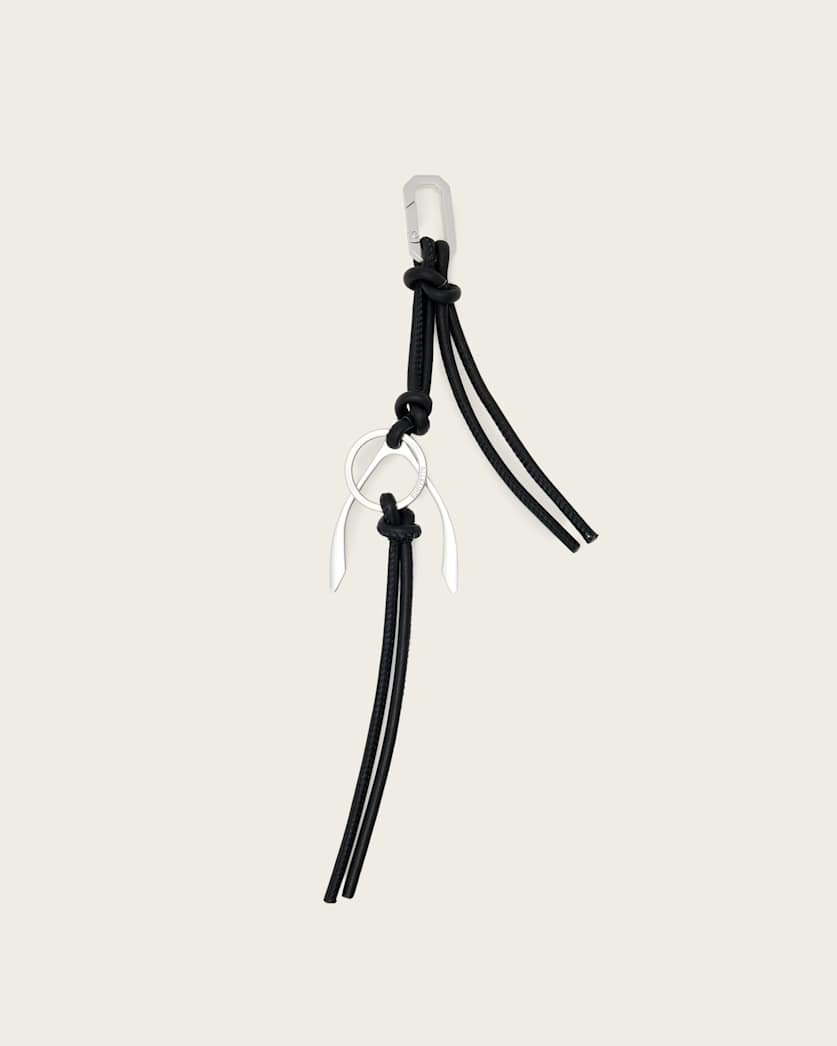 Metal Wishbone Bag Charm Black/Silver | ALLSAINTS